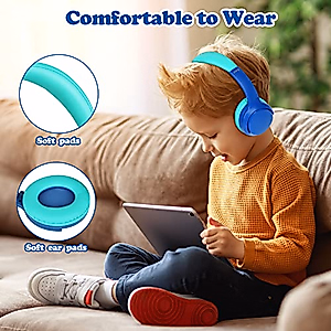 FFZ Kids Headphones Wireless, Bluetooth Headphones for Kids with Volume Limited, Adjustable Over Ear Headphones Built in Microphone Bluetooth 5.3 for Boys Girls, School, Travel, iPad, Tablet, PC