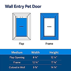 PetSafe NEVER RUST Wall Entry Pet Door - Telescoping Frame - Insulates Better than Metal Doors, Energy Efficient Cat & Dog Door - Interior & Exterior Walls, Weatherproof, Easy to Install & Clean - M