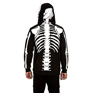 Tipsy Elves Casual Skeleton Hoodie Black White Halloween Costume Size Medium