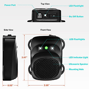 Loraffe Ultrasonic Rodent Repellers Bundle, Wired Under Hood Animal Repellers for 12V Car Battery, 4 in 1 Plug in Rodent Repeller, Vehicle and Garage Rodent Defense, Pest Control