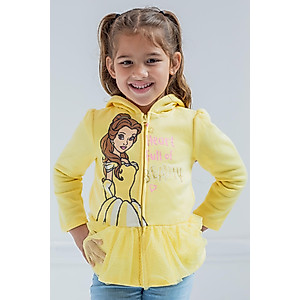 Disney Princess Belle Toddler Girls Zip Up Peplum Hoodie 4T