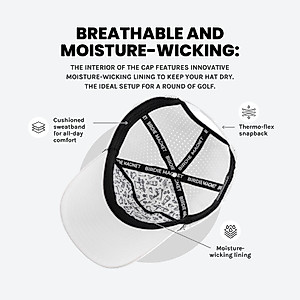 Stripebird - Golf Performance Snapback Hat Logo, White - Water-Resistant Baseball Cap for Men and Women - Rope Hat