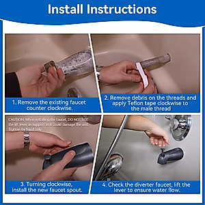 Dreyoo Universal Bathroom Tub Spout Compatible with Westbrass E531D-1F-62, Fits 4 Inch Reach Wall Front Mount Tub Spout with Shower Diverter 1/2'' IPS Inside Thread Bathtub Faucet (Oil Rubbed Bronze)