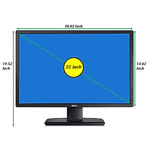 Dell P2213T Anti-Glare LED Backlit 22 Inch Monitor, VGA, Display Port, DVI, 16.7 Million Colors, USB 2.0 Downstream, USB 2.0 Upstream, 5ms Response Time, 60 Hz Refresh Rate (Renewed)