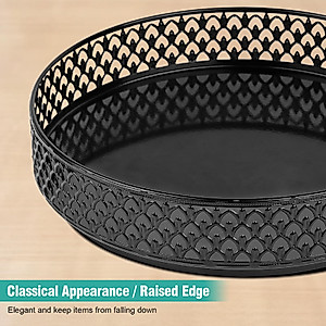 Lindeza Lazy Susan Organizer, 12Inch Lazy Susan Turntable Organizer for Cabinet Table, Metal Rotating Spice Rack, Turntable Organizer with Non-Slip Pad for Kitchen, Fridge, Bathroom, Pantry, Vanity