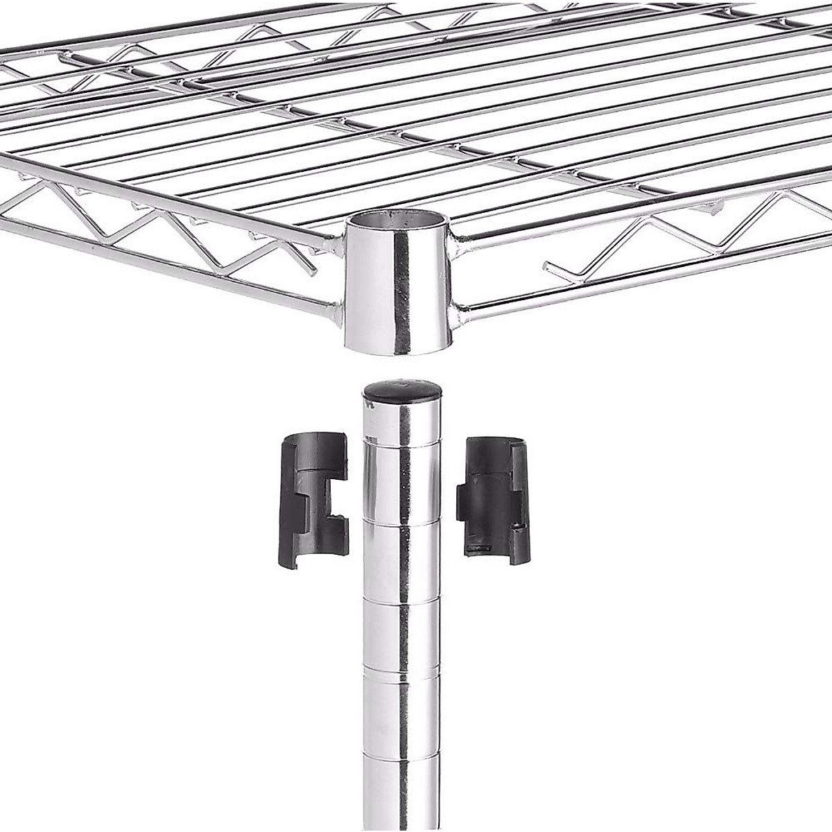 Simple Deluxe Heavy Duty 5-Shelf Shelving Unit, 35" D x 18"W x 70" H, 35 x 18 x 70‘’, Chrome