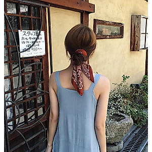 GUZOSJO Square Silk Feeling Scarf Medium Satin Hair Scarf Bracelet Gift For Women 27.5 × 27.5 inches