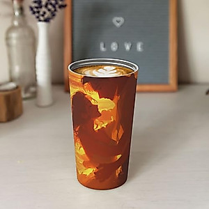 WANGXUEE Beach sunset Print 500ml Stainless Steel Travel Tumbler Double Wall Vacuum Insulated Coffee Mug