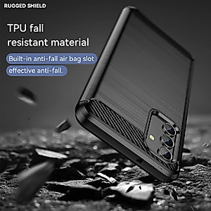 Koarwvc Phone Case for Galaxy A13 4G Case, Samsung A13 5G SM-A135U SM-A135M Case Carbon Fiber Shockproof Rugged Shield Anti-Scratch Soft TPU Back Cover Cases for Samsung Galaxy A13 4G / A13 5G (Black)