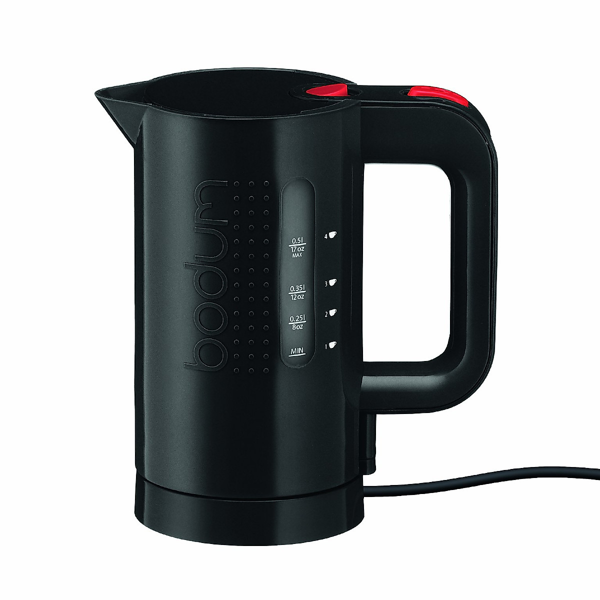 Bodum Bistro Electric Water Kettle (17 Ounce) and Brazil French Press Coffee and Tea Maker (12 Ounce), Black