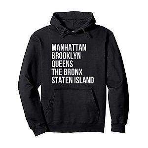 Manhattan, Brooklyn, New York City Five Boroughs NYC Pullover Hoodie