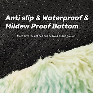 Raimaiso Anti Anxiety Round Fluffy Plush Faux Fur Warm Washable Dog Bed & Cat Bed, Original Bed for Small Medium Large Pets,Used to Relieve Joints and Improve Sleep（20"/24"/27''） (24", Light Grey)