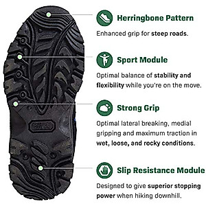 Nord Trail Mt. Hunter Kids Hiking Boots - Black & Royal Blue Suede Shoe - 1