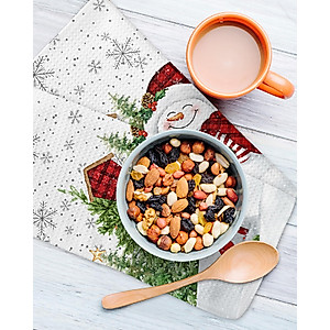 Hokiten Christmas Snowman Waffle Kitchen Towels Dishcloths, Green Xmas Tree Winter Snowflake Absorbent Dish Towels | Hand Towels for Bathroom/Bar, 12 x 12 Inch, 2 Pcs