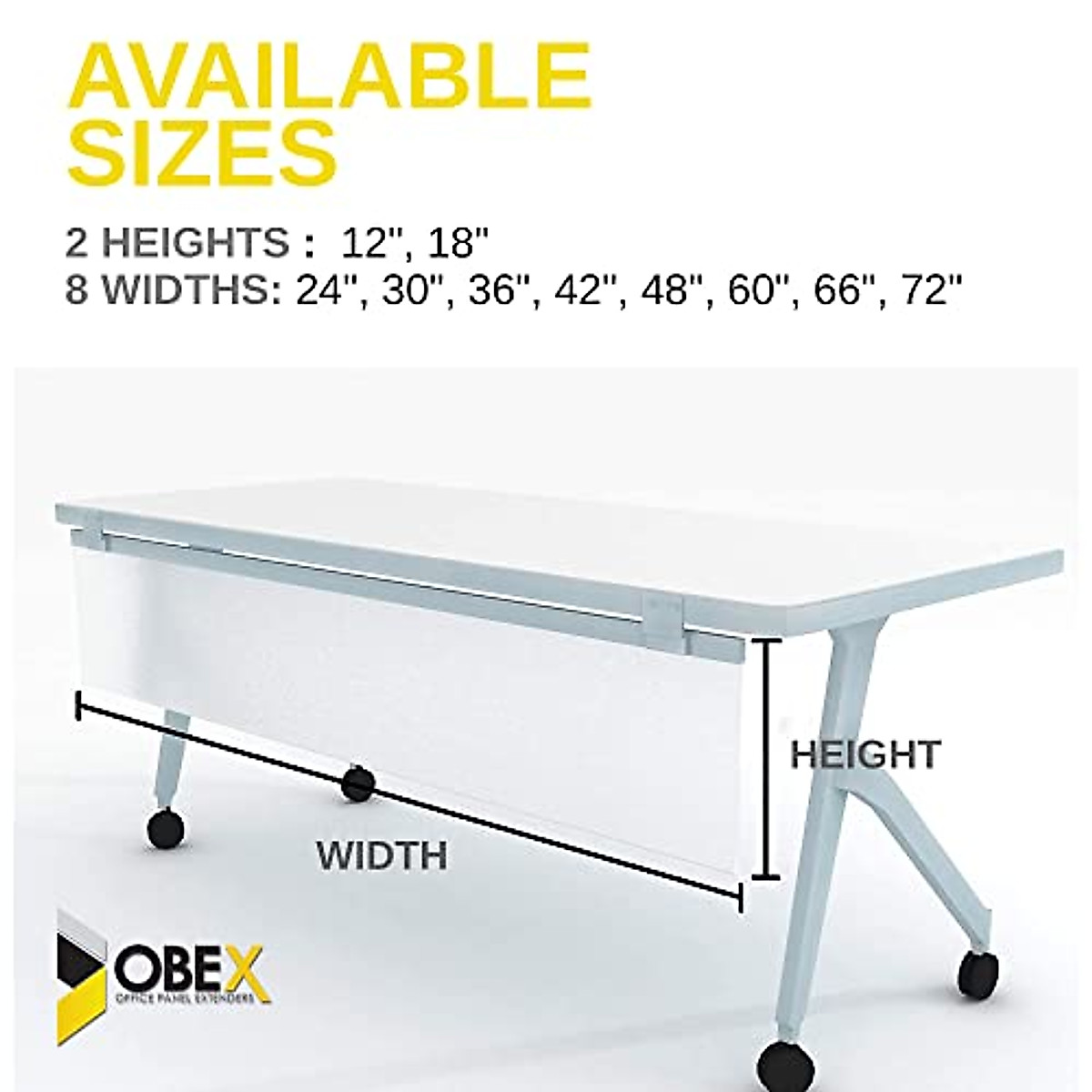 Obex Desk & Table Mounted Modesty Panel Acrylic Desk Privacy Panel & Barrier for Office Cubicle, 18" x 60", Frosted