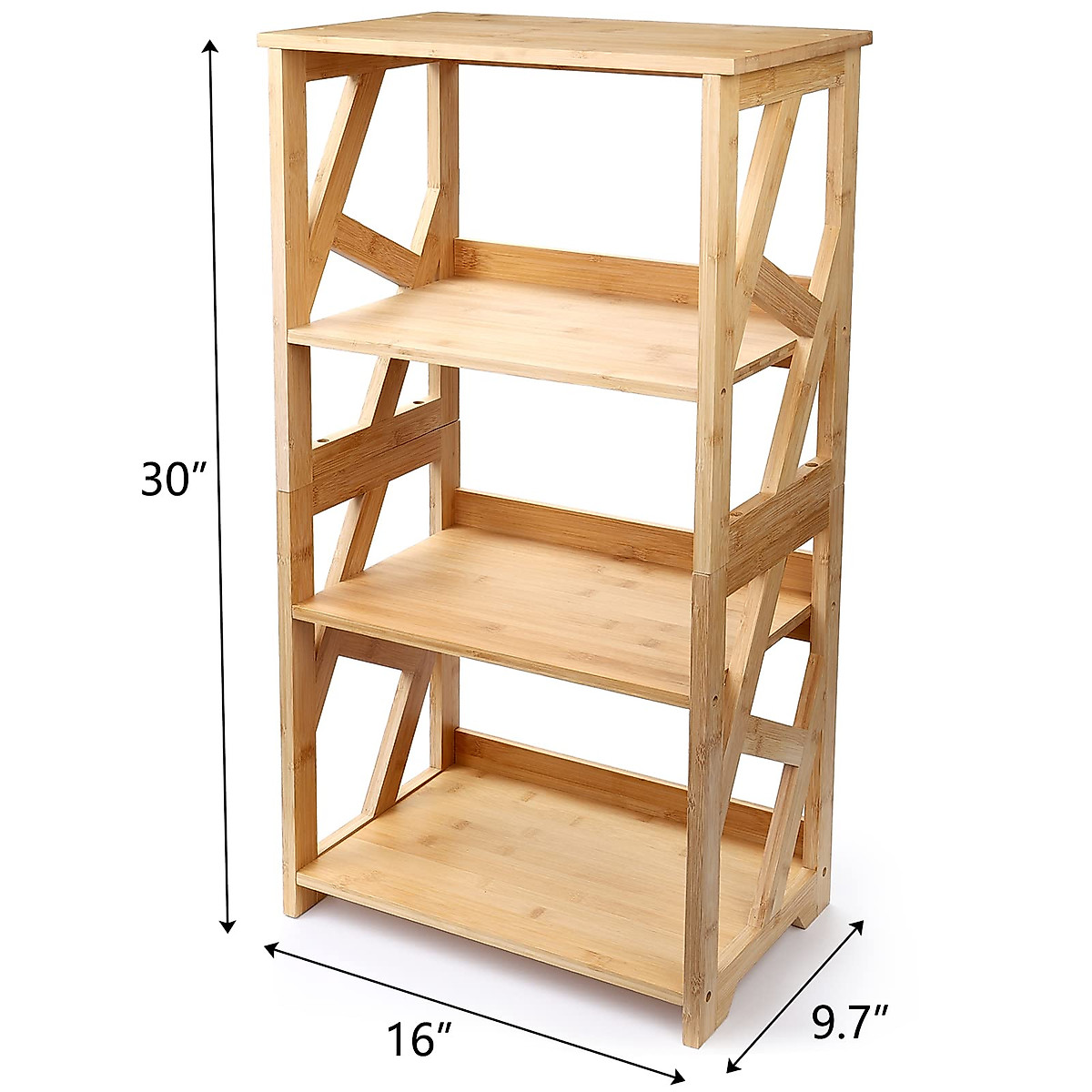 Hedume Bookcase, 3-Tier Open Shelf Bookcase, Small Bamboo Bookshelf, Bamboo Natural Shelving, Book Organizer Storage Open Shelf Rack, Display Shelves for Bedroom, Living Room, Office, Bathroom