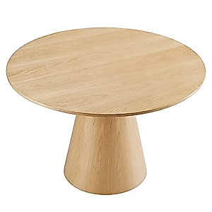 Modway Provision 47" Round Modern Style MDF Wood Dining Table in Oak