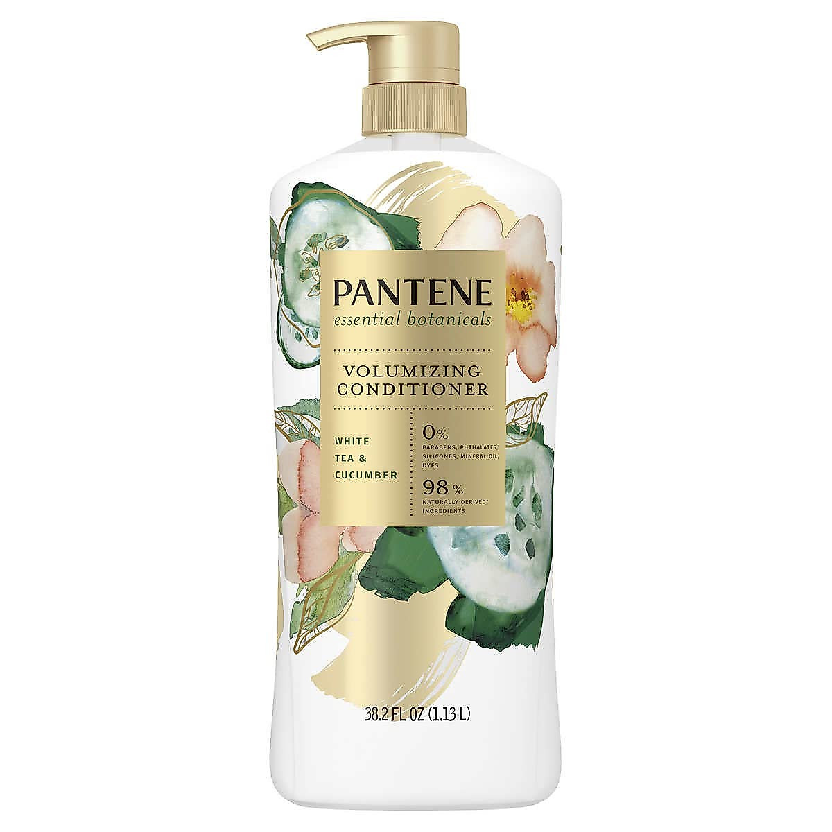 Pantene Essential Botanicals Volumizing Conditioner White Tea and Cucumber, 38.2 fl oz, 1item