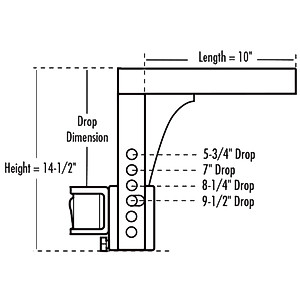 Camco EAZ-Lift Ball Mount Shank | Features an Adjustable Design, Powder-Coated Finish, and Fits a 2-inch x 2-inch Receiver (48132)