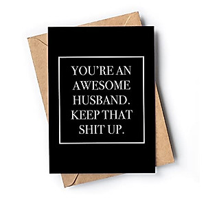 Funny anniversary card for husband | Original and unique joke card for Birthday, Father's Day, Retirement, Valentine's Day, Christmas. | Awesome and fun card for him