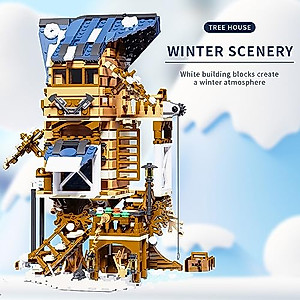 Treehouse Building Set, 4 in 1 Street View Tree House Building Blocks Toy, Halloween Xmas Gift for Boys Girls Age 8+, Teen & Adult(Compatible with Lego Set)