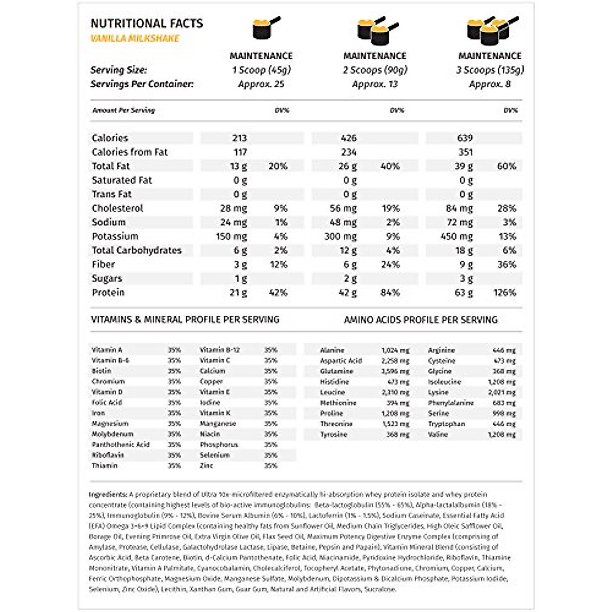 Metabolic Nutrition - Musclean - Milkshake Weight Gainer, Whey High Protein Meal Replacement, Maintenance Nutrition, Low Carb, Keto Diet, Digestive Enzymes, Vanilla, 2.5 Pound (25 ser)