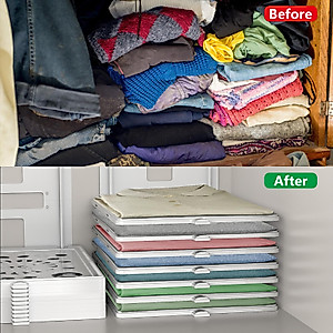 BoxLegend Tshirt Organizer 10 Pieces Closet Organizer Ease of Stacking Stackable Closet Organizer Sturdiness Suitable for Pants Shorts Pajamas Long-Sleeved Shirts T-Shirts and Towels