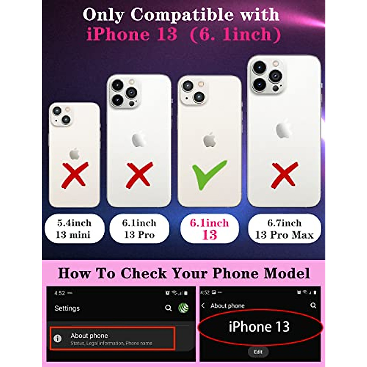 Goocrux for iPhone 13 Case Skull Skeleton for Women Girls Cute Girly Phone Cover Cool Funny Gothic Design with Slide Camera Cover+Ring Holder Teen Cases for iPhone13 6.1''