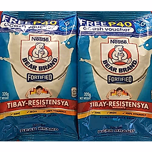 2 x 300 grams Bear Brand Fortified Powdered Milk Drink w/Iron, Zinc & Vitamin C (2 x 300 grams)