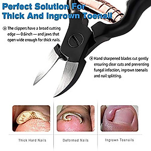 FERYES Precision Toenail Clippers for Thick or Ingrown Toenails - Secure and Stylish Design Thick Nail Clipper - W/Leather Case