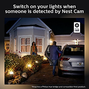 Philips Hue White Outdoor PAR38 13W Smart Bulbs (Philips Hue Hub required), 2 White PAR38 LED Smart Bulbs, Works with Alexa, Apple HomeKit and Google Assistant