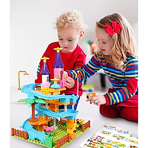 Marble Run Toy Building Sets, 86Pcs Castle Building Duplos for Age 3+, Marbles Track Building Toys, Large Building Bricks Race Track STEM Educational Toys for Toddler Boy Girl Birthday Toys Gifts