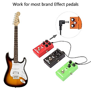 GELRHONR Daisy Chain Guitar Effect Pedal Power Supply Splitter Cable,Right Angle DC 5.5x2.1mm Cable,90 Degree DC 5521 Female to 2 Male Y Cable for CCTV Security Camera,DVR,LED Strip Light Etc（1 to 2）