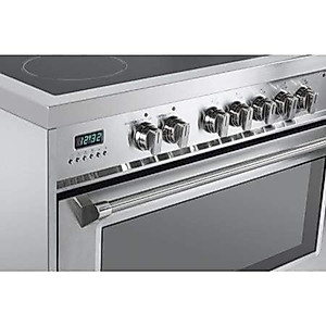 36" Electric Range with 5 Heating Elements Convection Oven 4.3 Cu. Ft. Capacity, 7 Functions Professional Electric Range Oven with Smooth Glass Top, Stainless Steel