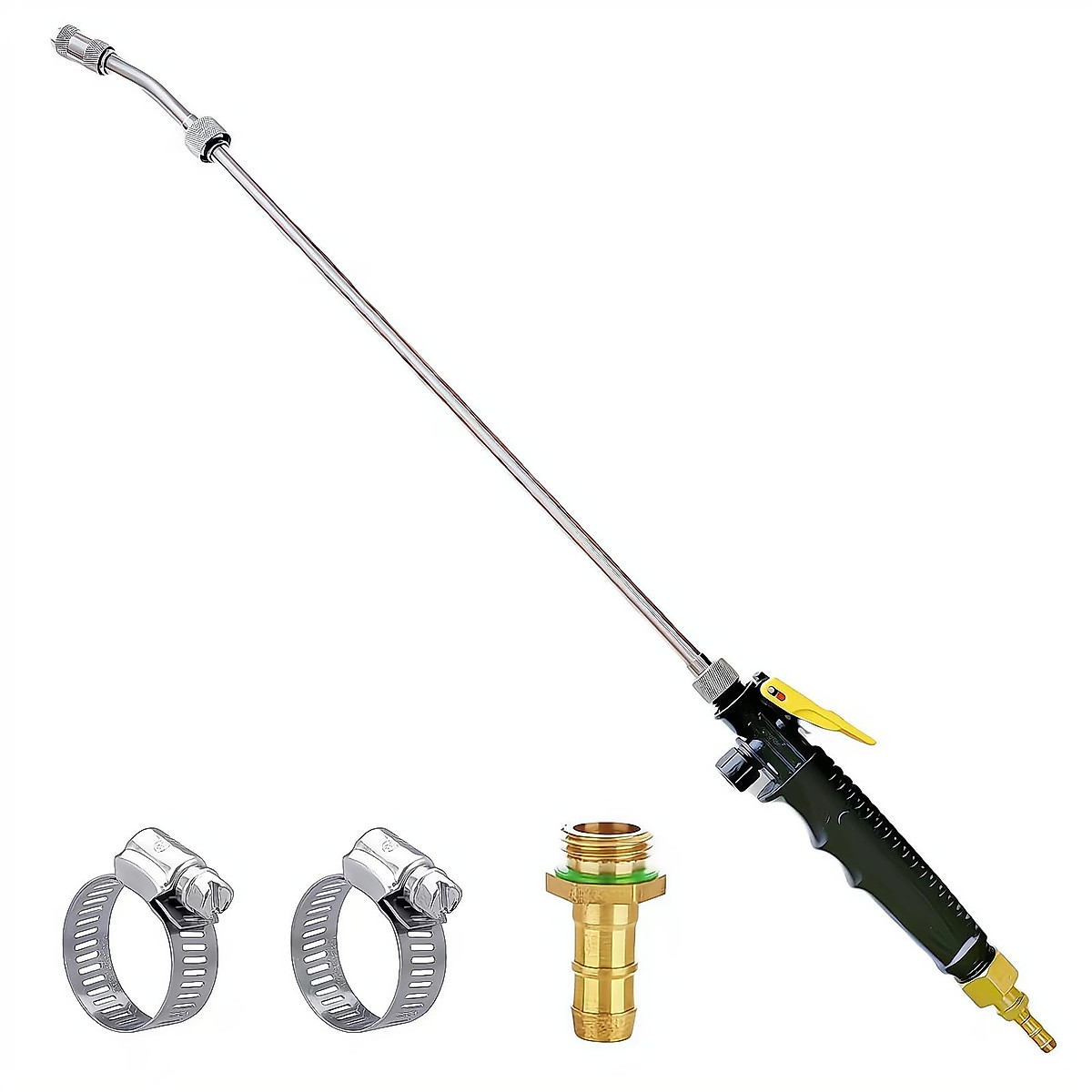 29 Inches Sprayer Wand Replacement,3/8" Brass Barb Universal Sprayer Wand, Stainless Steel Sprayer Wand with Shut off Valve & 2 Hose Clamps