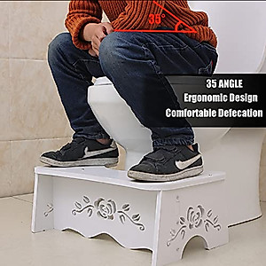 Bathroom Stool Foldable Poop Stool Toilet Stool Adult,7 Inch Toilet Potty Stool for Adult and Kids Aid, Poop Stool Wood-Plastic Board, Environmentally Friendly Materials Shower Stool Squating Stool