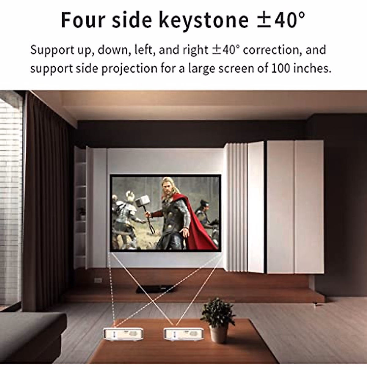 XINGTU S350 Mini Dlp Projector Smart Tv Android 9.0 Pico Protable 1080p Outdoor 4k Cinema for Smartphone ( Color : D )