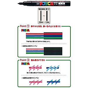 Uni Posca Water-Based Fine Marker, Yellow (PC3M.2)