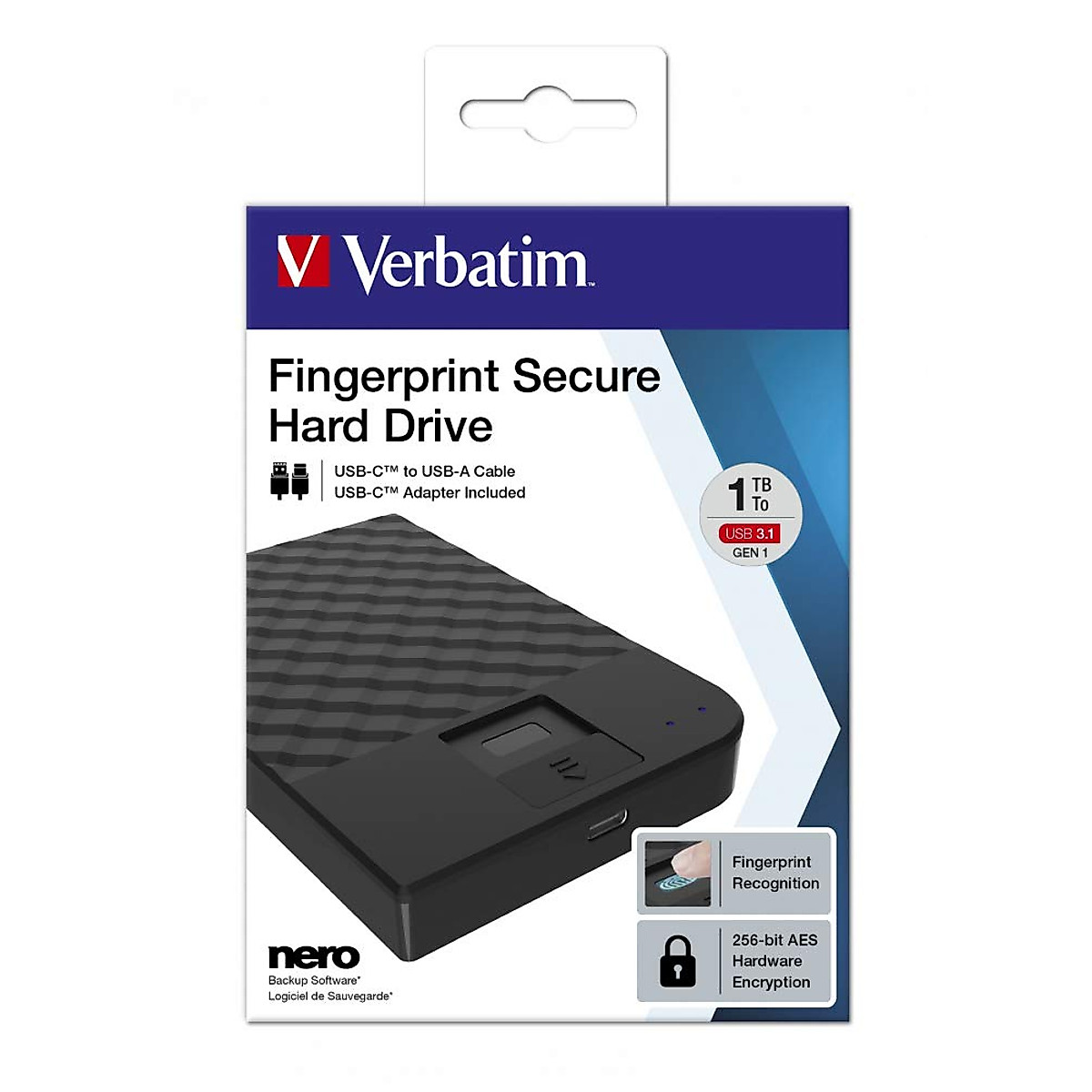 Verbatim 53650 Fingerprint Secure HDD 1TB