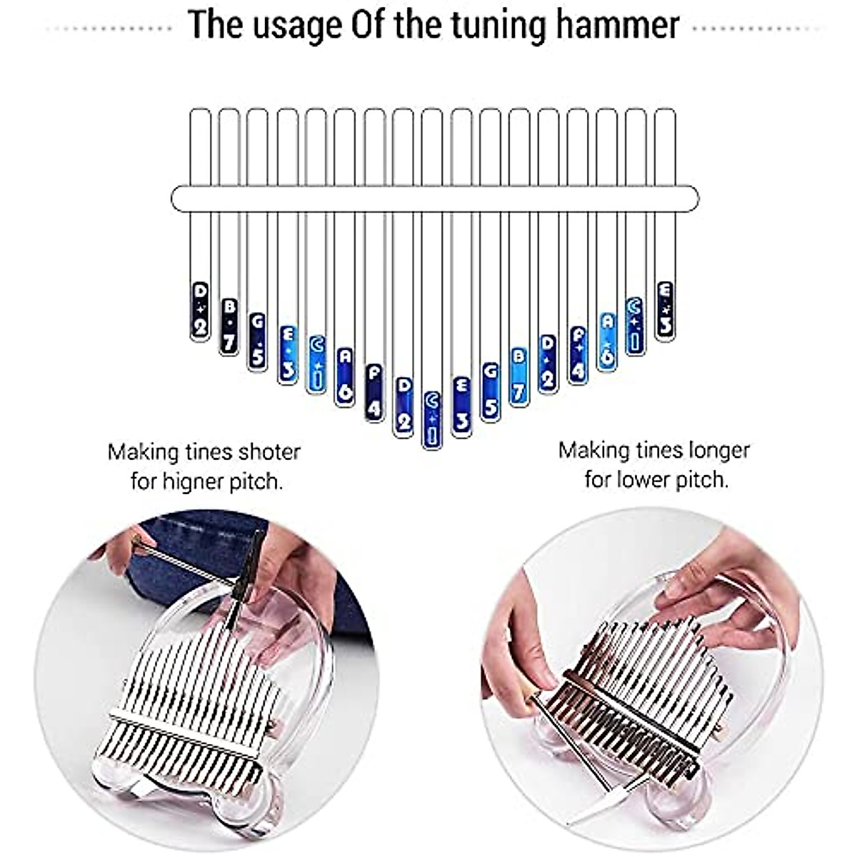 Kalimba 17 Keys Crystal Clear Thumb Piano with EVA Bag & Wooden Stand,Aebor Kalimba Finger Piano Thumb Instrument,Musical Gifts for Kids Adult Beginners (Bear Shape)