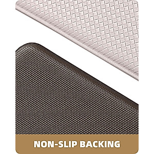 Color&Geometry Kitchen Rugs, Kitchen Runner Rug Kitchen Floor Mat, Cushioned Anti-Fatigue Kitchen Mat, Non Slip Waterproof Comfort Standing Padded, Memory Foam Kitchen mat, 17"x59", Beige