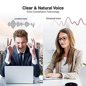AV Access USB/Bluetooth Speakerphone Full-Duplex Audio, 4 AI Mics Beamforming, 8 Meter 360°Voice Pickup, Loud & Clear, Echo Cancellation, for Skype Zoom Conference Calls