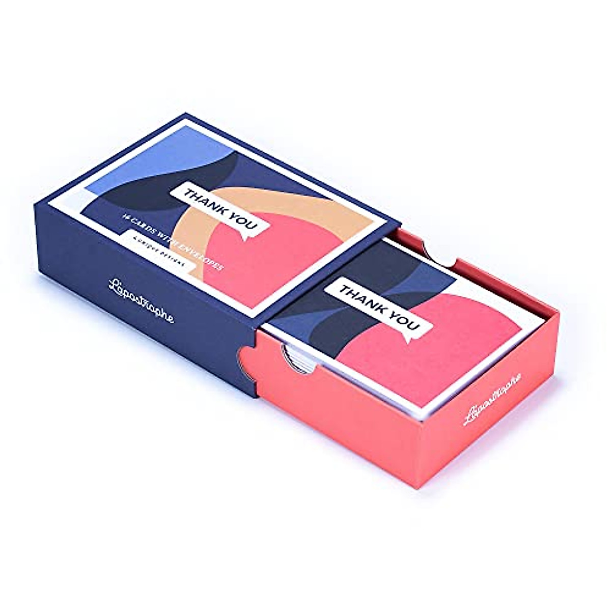 L'apostrophe Thank You Cards - Set of Small Blank Notecards - Modern Design for Small Business, Birthday, Graduation, All Occasions (16 count)