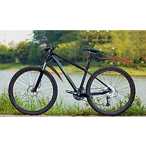 Silfrae Adjustable Standard 26 inch Mountain Bike Splash Guard Bike Fenders Set Front and Rear (Red)