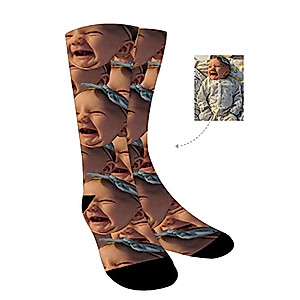 Kervaky Custom Socks with Face Dog Socks, Your Photo on Personalized Socks with Picture for Men Women