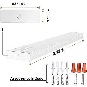 hykolity 4 Pack 4FT LED Wraparound Light 40W 4 Foot LED Shop Lights for Garage, [2-lamp 32W Fluorescent Equiv.] 4400lm 4000K LED Wrap Light, Flushmount Office Ceiling Light Fixture ETL Listed