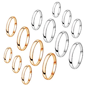 MJust 14PCS 1mm Stainless Steel Women's Plain Band Knuckle Stacking Midi Toe Rings Comfort Fit
