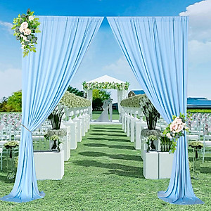 10ft×9ft Wrinkle Free Baby Blue Backdrop Curtains for Parties, Thick Fabric Photo Backdrop Drapes for Wedding Birthday Baby Shower Gender Reveal Photography Home Decor