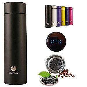 Coffee thermos,Coffee bottle,Tea Infuser Bottle,Smart Sports Water Bottle with LED Temperature Display,Double Wall Vacuum Insulated Water Bottle, Stay Hot for 24 Hrs,Cold for 24 Hrs