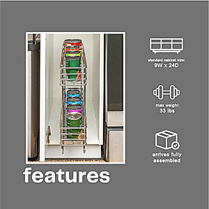 Household Essentials Glidez Narrow Sliding Organizer, 5", Chrome